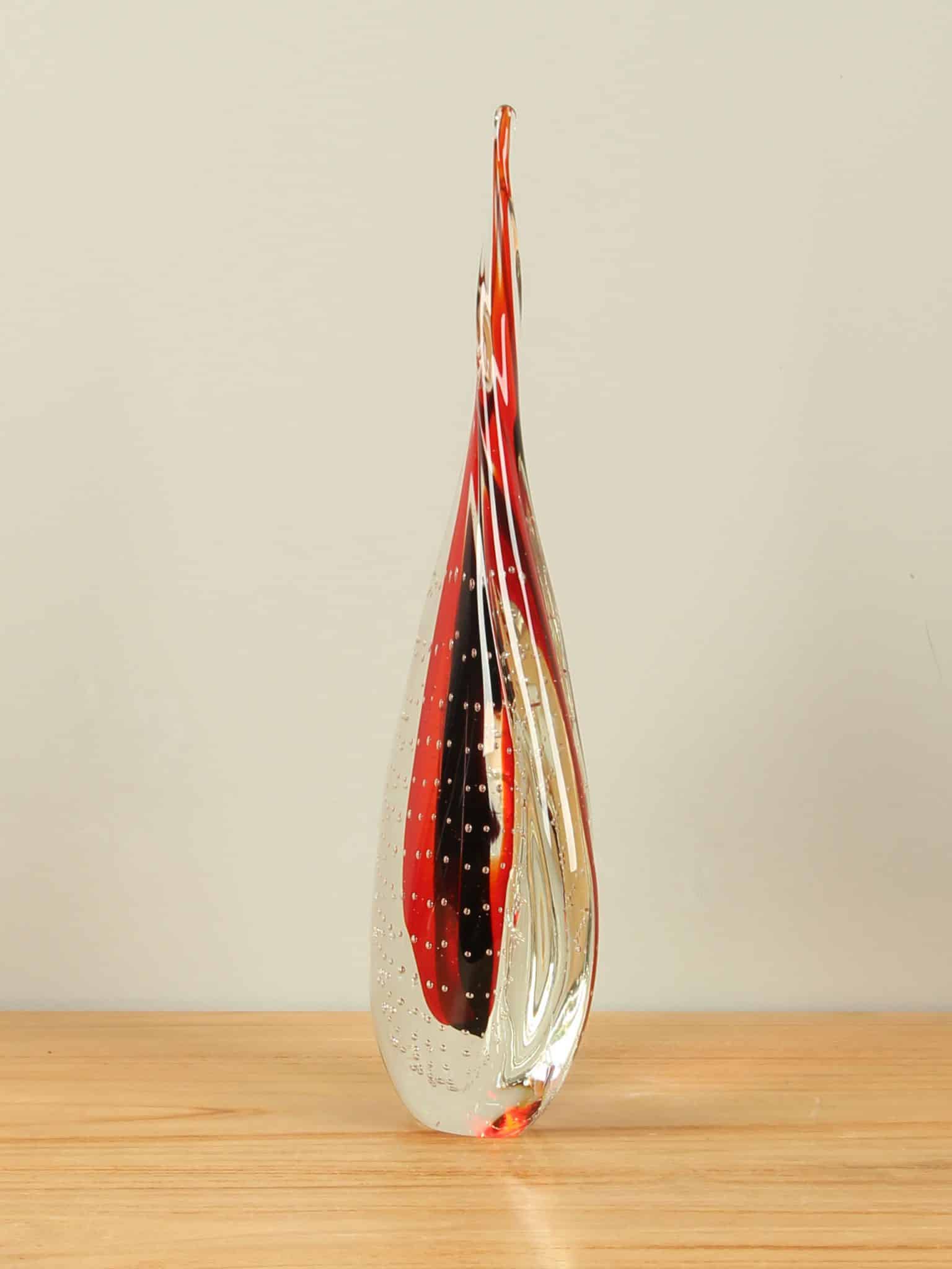 Skulptur Glas rot/schwarz, 40 cm 1420 - Gartendekomarkt