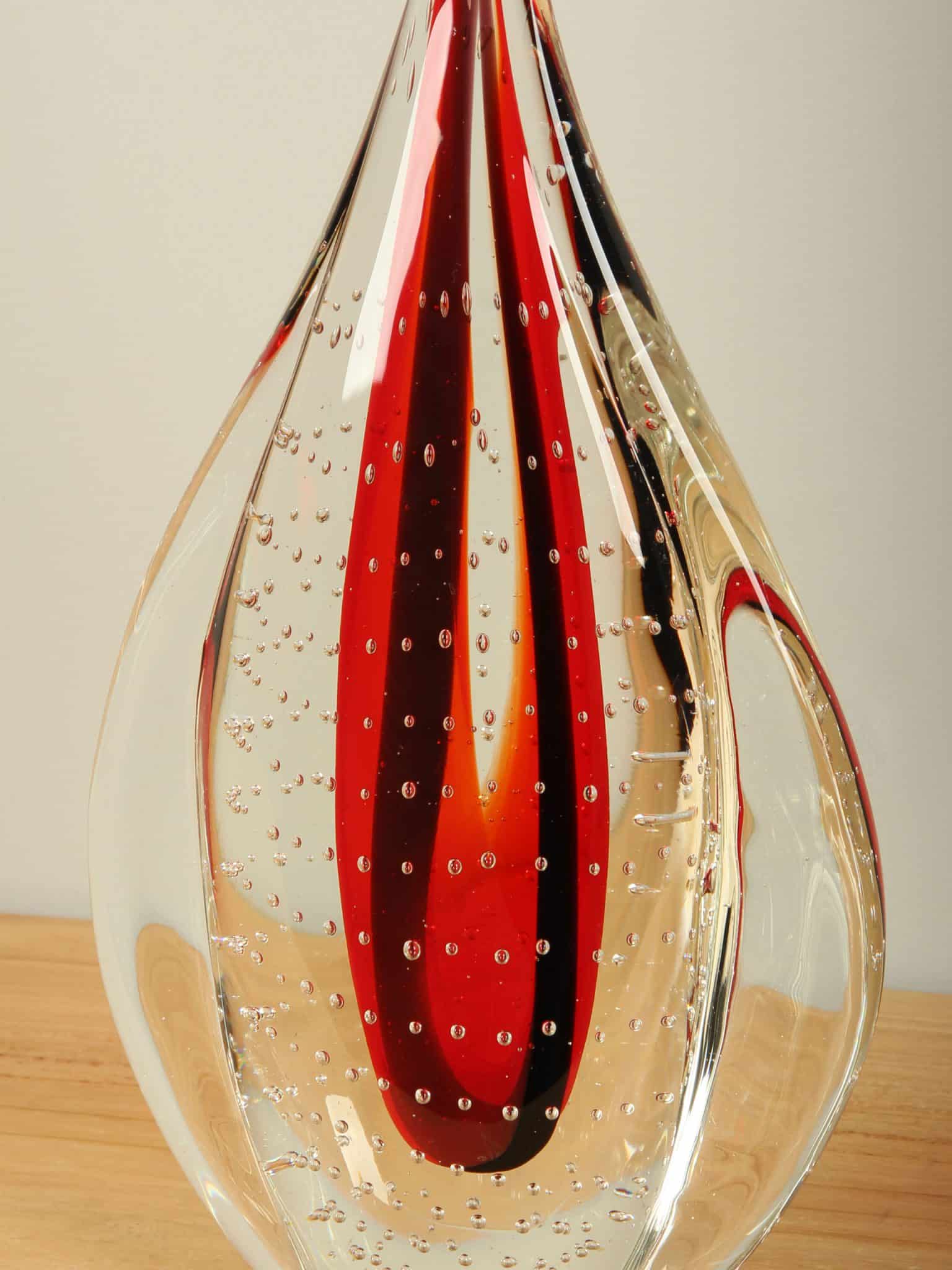 Skulptur Glas rot/schwarz, 40 cm 1420 - Gartendekomarkt